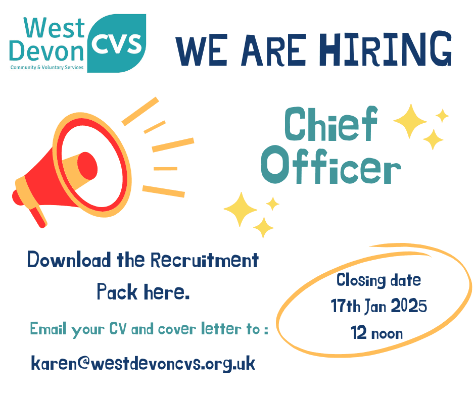 West Devon CVS are hiring A chief officer • West Devon CVS